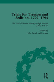 Trials for Treason and Sedition, 1792-1794, Part I Vol 5 | John Barrel